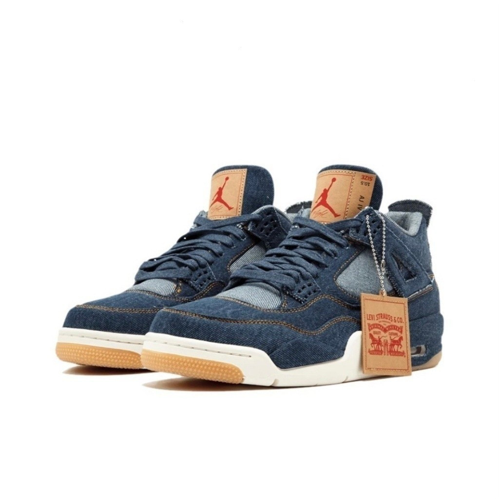 สิทธิพิเศษ รองเท้าบาสเก็ตบอลผู้ชาย Air Jordan 4 retro aj4 Denim 3 สี ...