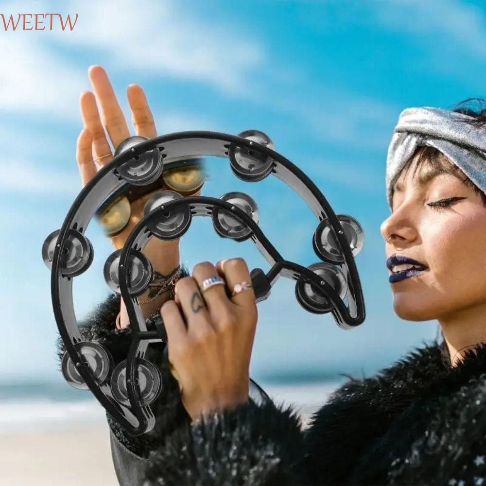 Weekw Half Moon Handbell, Double Layer Educational Orff Tambourine ...