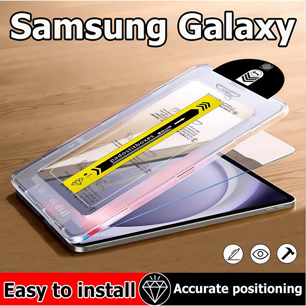 SAMSUNG ฟิล์มกระจกsamsungพร้อมฟิล์มบล็อกสําหรับsamsung Galaxy Tab A9+ S8 S7 S9 S7+ S8+ S9+ S9FE ...