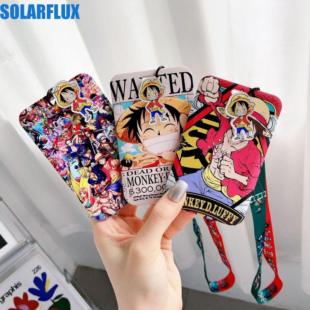 Solarflux ผู้ถือบัตรการ์ตูนบัตรอาหารแบบพกพา One Piece Bank Card Lanyard ...