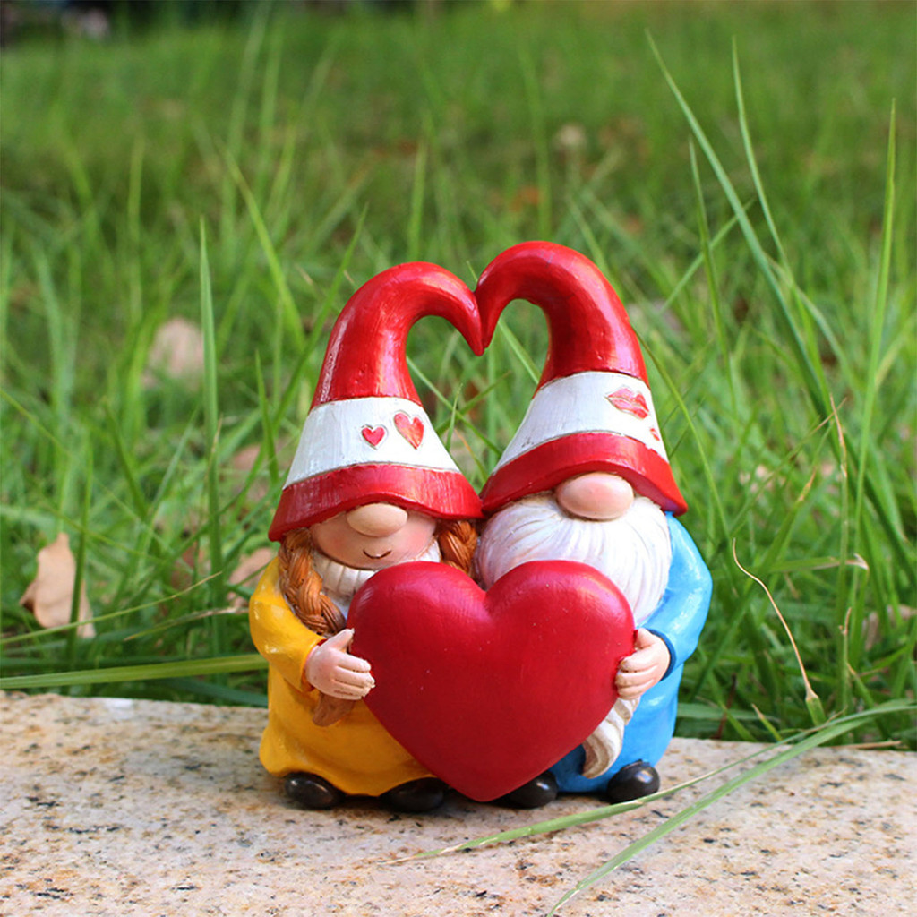 คู่ Gnome ตุ๊กตาตุ๊กตานวัตกรรมเรซิ่น Faceless Gnomes ประติมากรรมสําหรับ ...