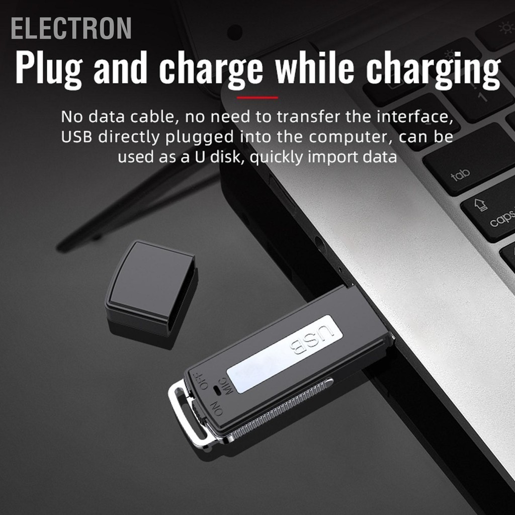 Electron USB Flash Drive Recorder เสียงเปิดใช้งานโหมดการบันทึกแบบ Dual ...