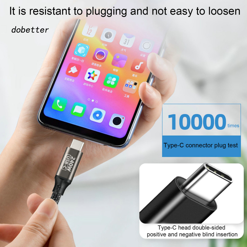 สายชาร์จ Type-C PD31 240W หัวคู่ ความเร็วสูง กันคดเคี้ยว ชาร์จเร็ว Type-C ตัวผู้ เป็น Type-C ตัว ...