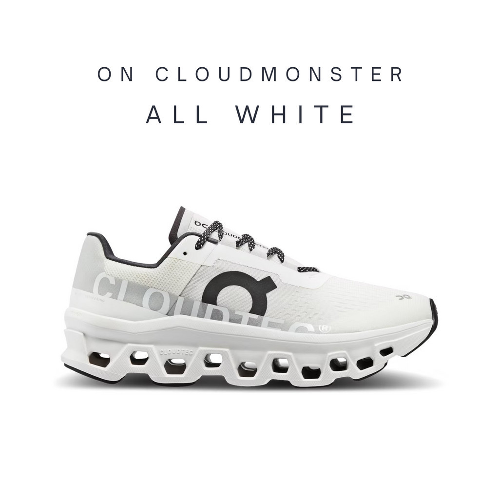 [พร้อมส่ง] On Running Cloud Monster Mens All White 61.98434 | Shopee ...
