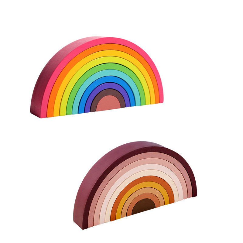 Rainbow Building Blocks 10-Layer Arch Assembling Building Blocks ...