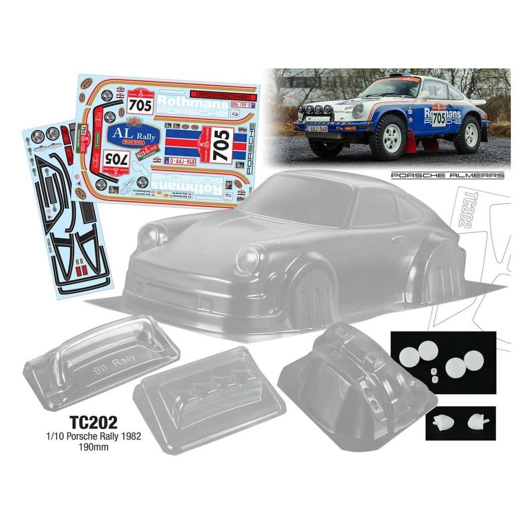 Tc202 1/10 Flat Running Drift รถ Shell Porsche Rally 1982 ไฟฟ้า RV 190 ...