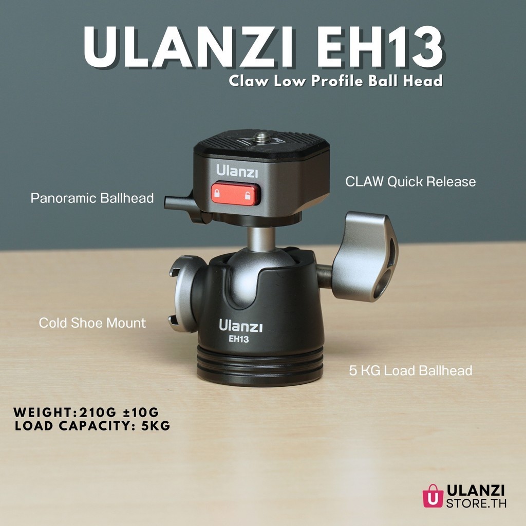 Ulanzi EH13 หัวบอลสำหรับต่อกับขาตั้งกล้อง รองรับระบบ Claw Quick Release ...