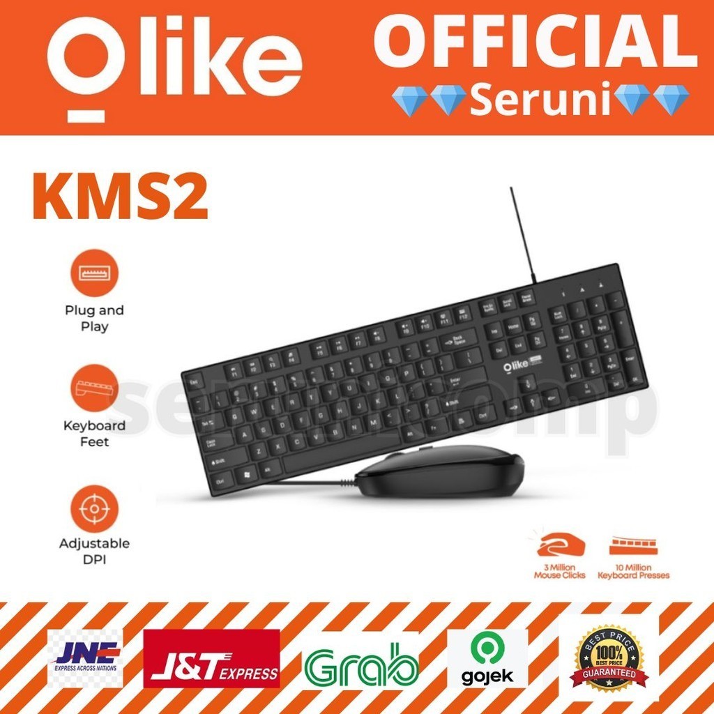 Olike KMS2 ชุดคีย์บอร์ด และเมาส์ แบบมีสาย บางเฉียบ เสียงเงียบ | Shopee Thailand