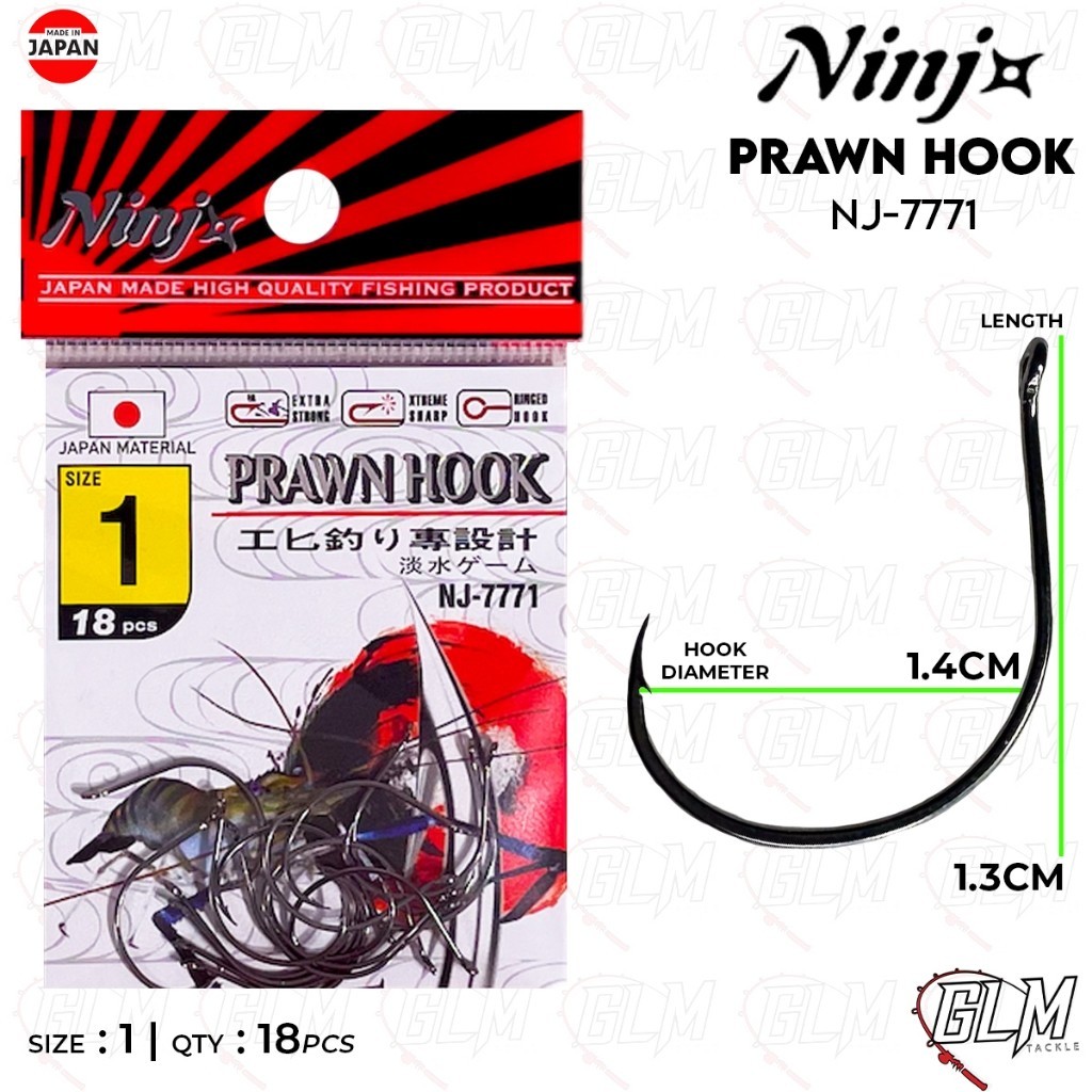 Ninja NJ7771 Prawn Hook ตะขอตกปลาคุณภาพสูง / Mata Kail Udanang / ตะขอกา ...