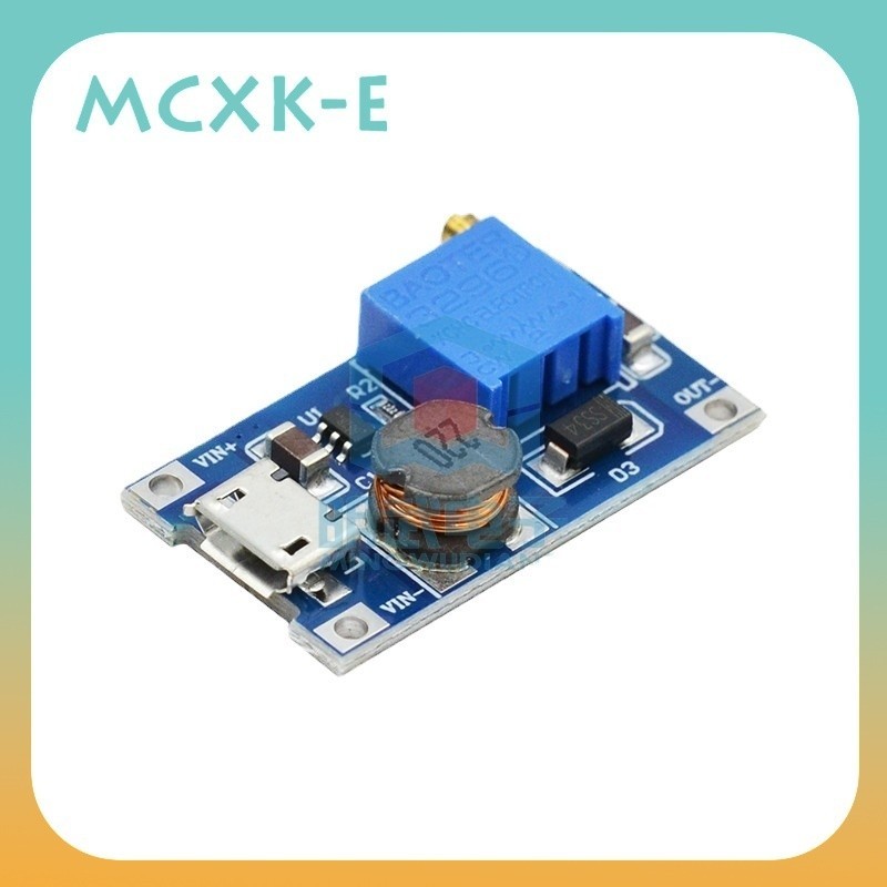 Mt3608 DC-DC โมดูลบูสท์ แบบปรับได้ 2A Boost Step Up Module พร้อม MICRO USB 2V-24V to 5V 9V 12V ...