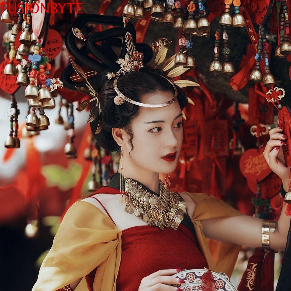 Fusionbyte ผมโลหะ Sticks Retro Leaf สาวอุปกรณ์เสริมผมคลาสสิกโบราณ Hanfu Headwear ดอกไม้ U รูป ...