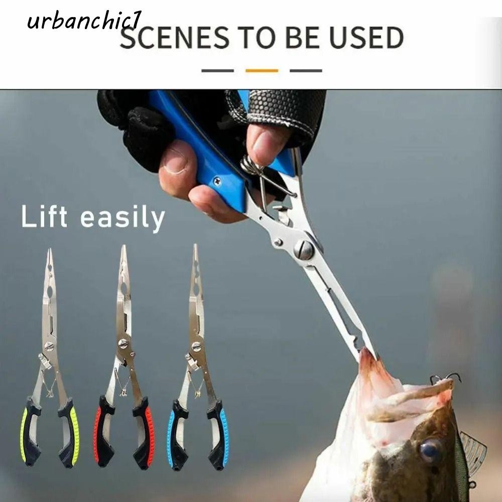 Urbanchic คีมตกปลา, ตัดสายพร้อมที่จับยางคีมปากปลา Hook, อุปกรณ์ Angling Multi-functional High ...