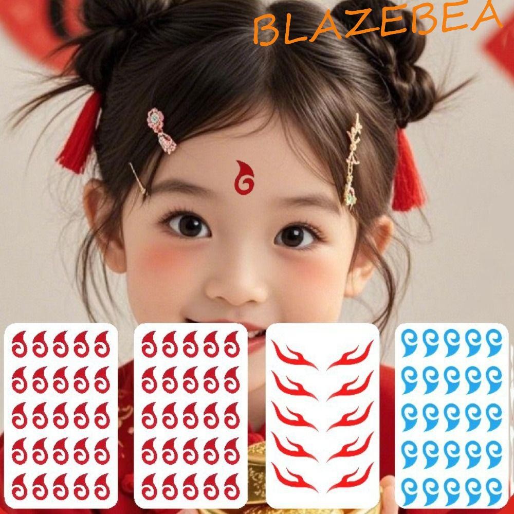 Blazebea Ne Zha2 รอยสักชั่วคราว, Ao Bing คอสเพลย์ Props NeZha หน้าผาก Tattoo สติกเกอร์, ส่วน ...