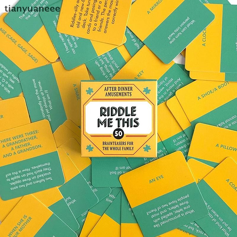 Tianyuaneee After Dinner Amusements How Well Do You Know Me Riddle Me ...