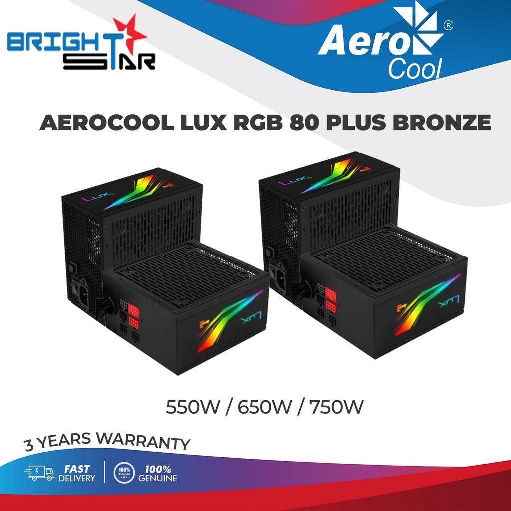 Aerocool LUX RGB ATX 80 PLUS BRONZE POWER SUPPLY UNIT | Shopee Thailand
