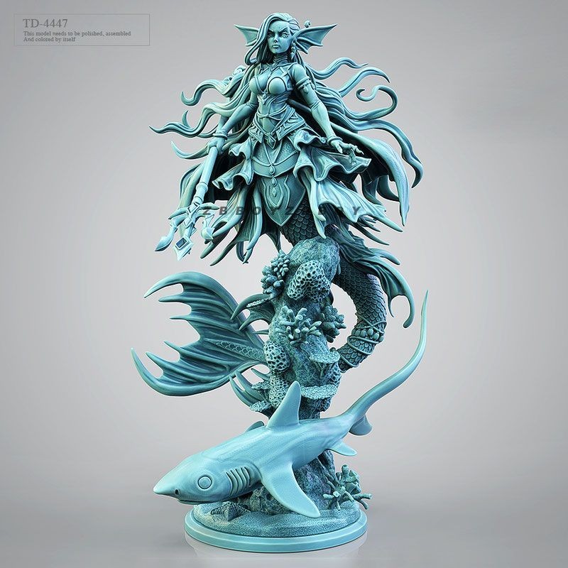 Zb3d Sea Banshee Legend-Female Poseidon โมเดลทหารเรซิ่น สีขาว ขนาด 50 ...