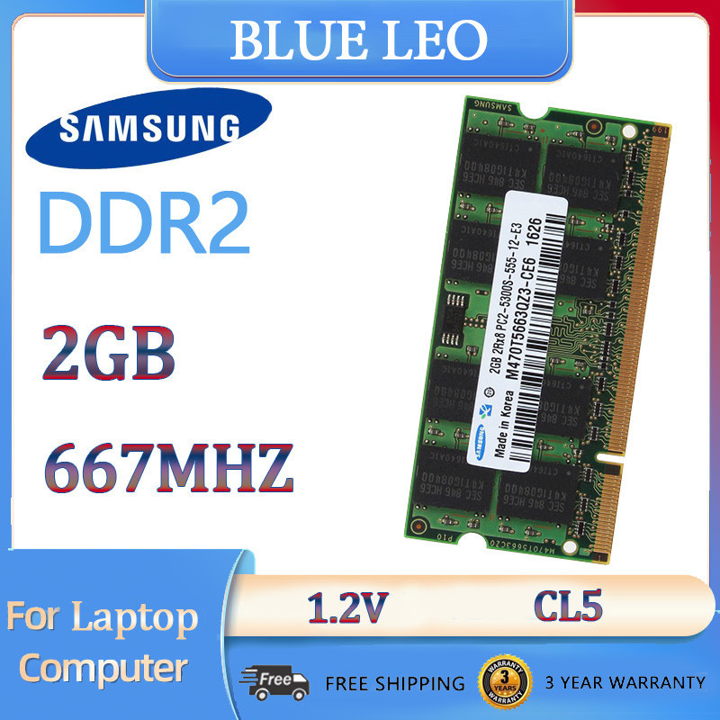 Samsung 2GB DDR2 RAM 667Mhz หน่วยความจํา 2Rx8 PC2-5300S 200pin SODIMM ...