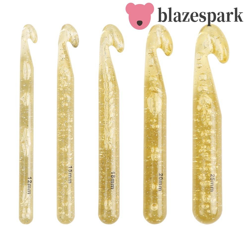 Blazespark โครเชต์ตะขอ,ขนาดใหญ่โปร่งใสจับเข็มถัก,ถักอุปกรณ์เสริม 12/15/18/20/25 มม.ABS หนาเข็มโ ...