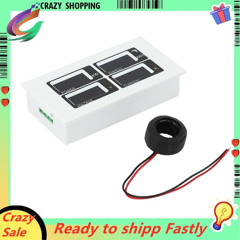 Single Phase Ac Led Watt Meter Energy Meter 220V100A โวลต์ Ampere วัตต์ ...