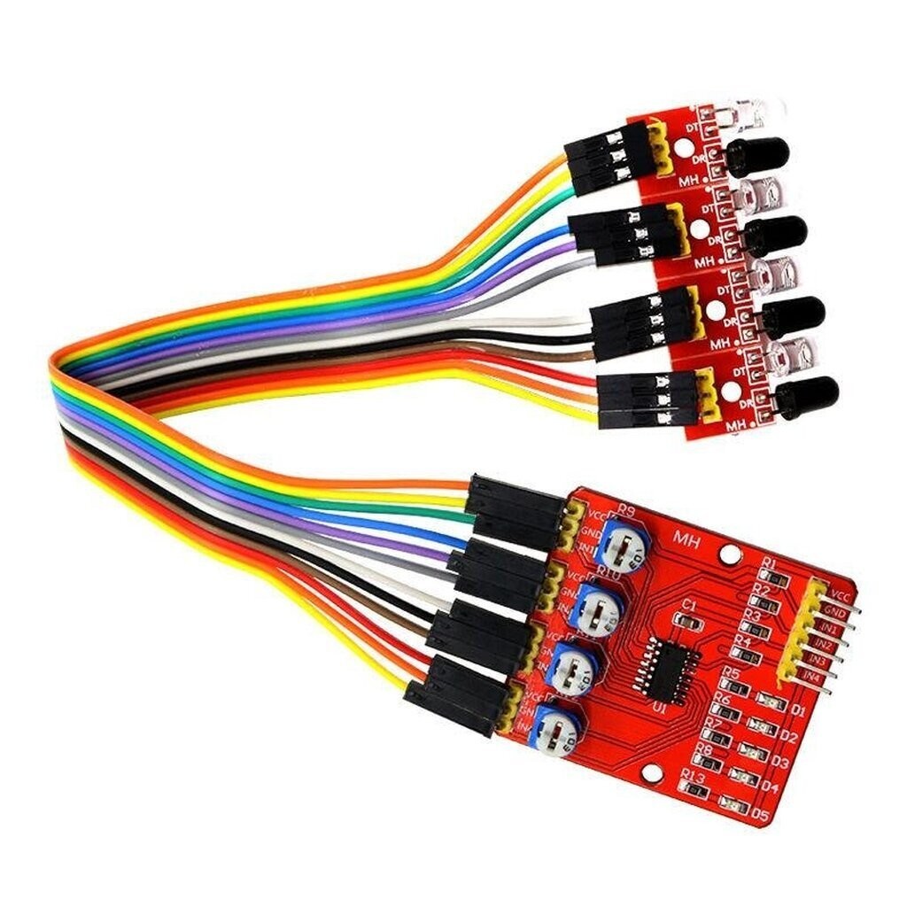 4-way Infrared Line Tracking Module (โมดูลตรวจจับเส้นสำหรับ Smart Car ... 4-way Infrared Line Tracking Module (โมดูลตรวจจับเส้นสำหรับ Smart Car ...