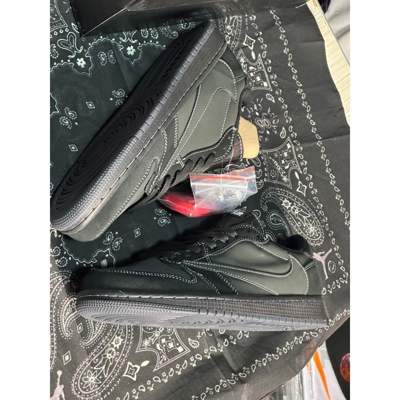 Kris Jordan Shoes 1 Low Jack Cactus "Black Phantom" บุรุษและสตรี UA คู่ ...