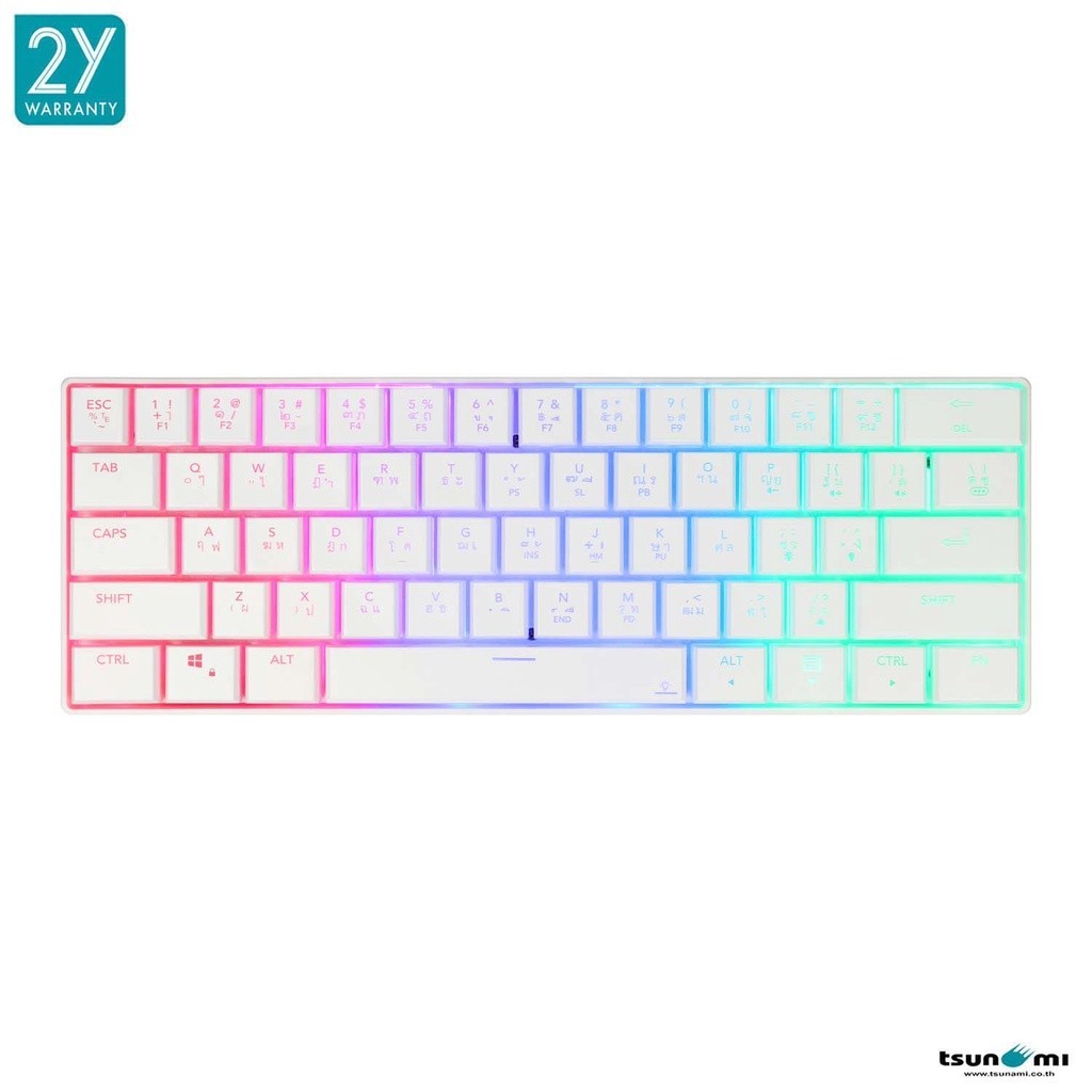 คีร์บอร์ด TSUNAMI GK-61 RGB GK61 61 Key USB Wired LED Backlit Axis ...