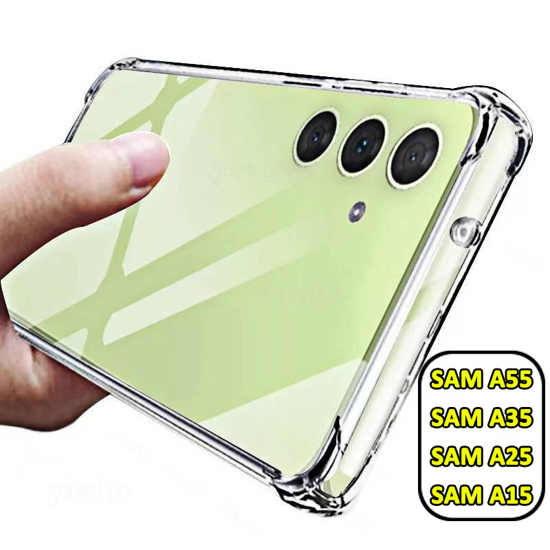 Galaxy A06 A16 A55 5G/A15 5G/A25 5G/A35 5G ตรงรุ่น (ส่งในไทย) เคสใสกันกระแทก แบบคลุมกล้อง ...