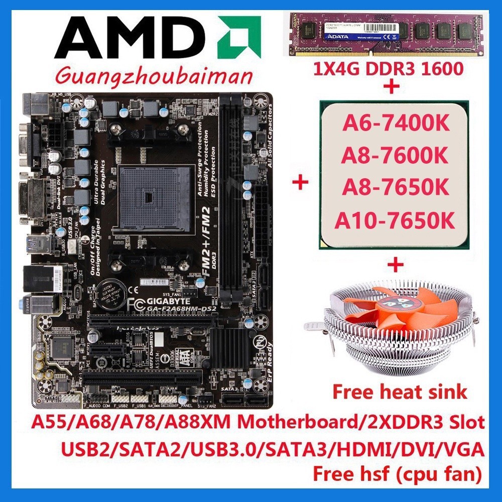 ชุดเมนบอร์ดคอมพิวเตอร์ AMD FM2+ A55 A58 A68H A78 A88x A68 8G DDR3 RAM FM2 A10 A8 A6 A4 | Shopee ...