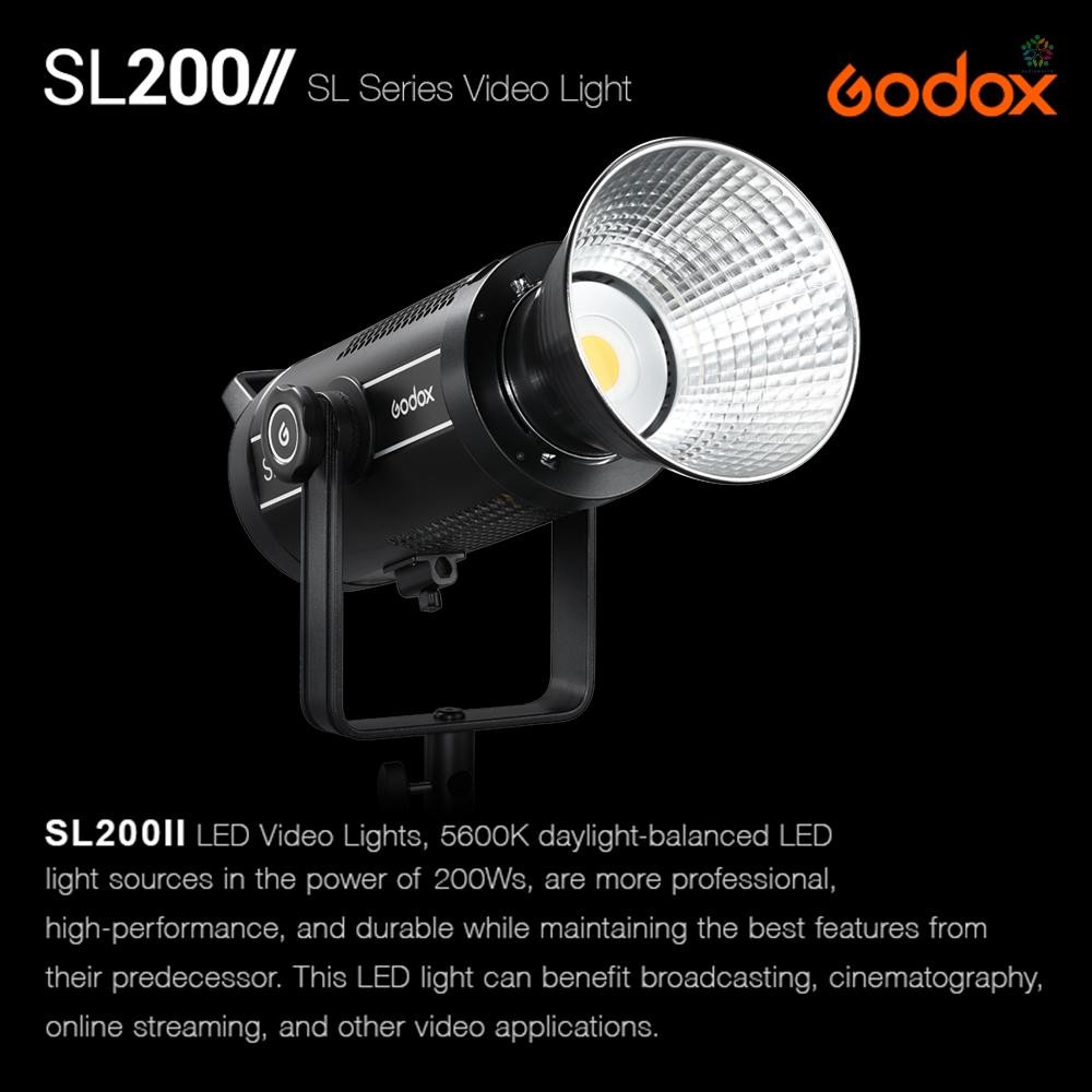 Godox SL200II 200W Bowens-mount Daylight Balanced LED Video Light 5600K ...
