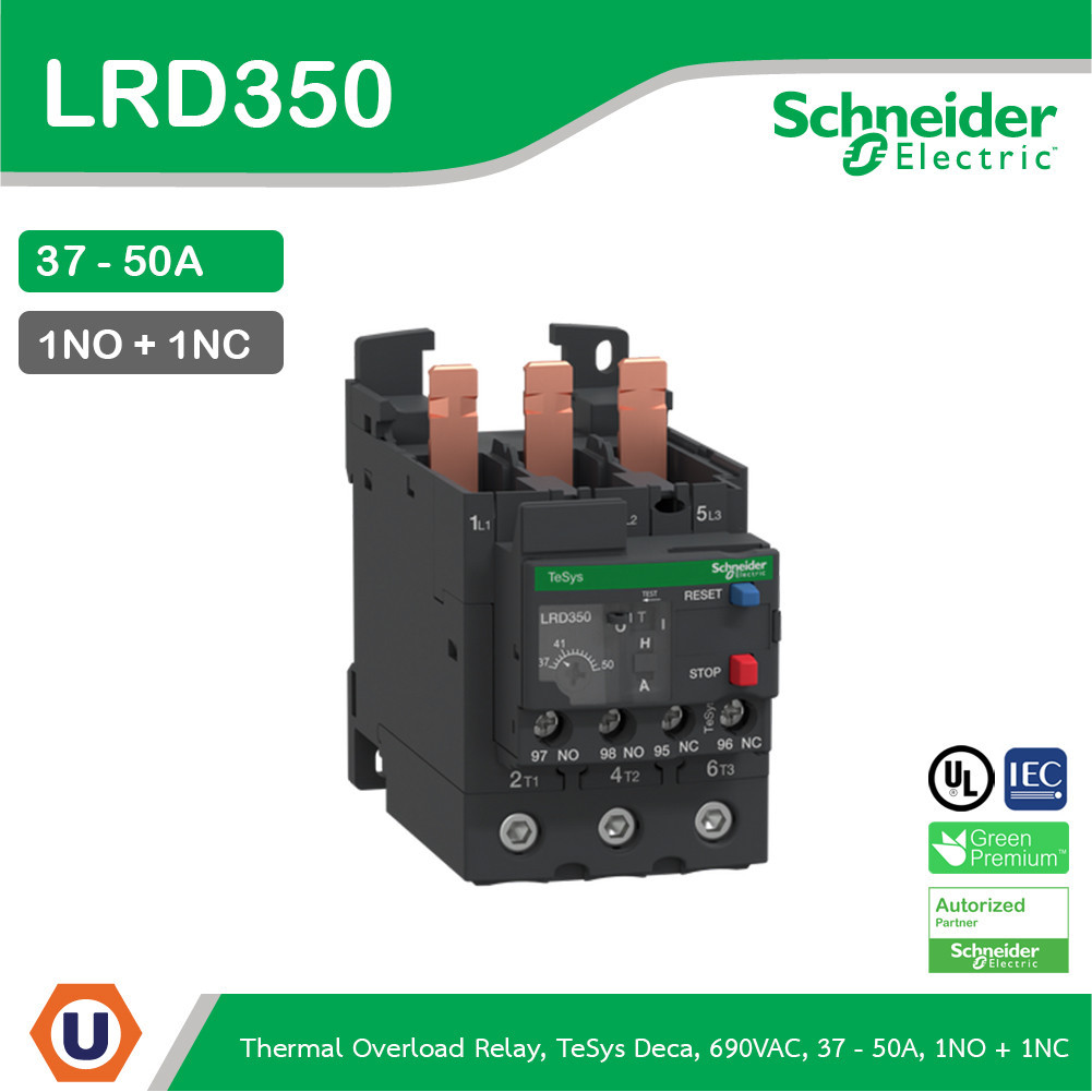 Schneider LRD350 TeSys LRD thermal overload relays,22kW,30HP - 37-50 A ...