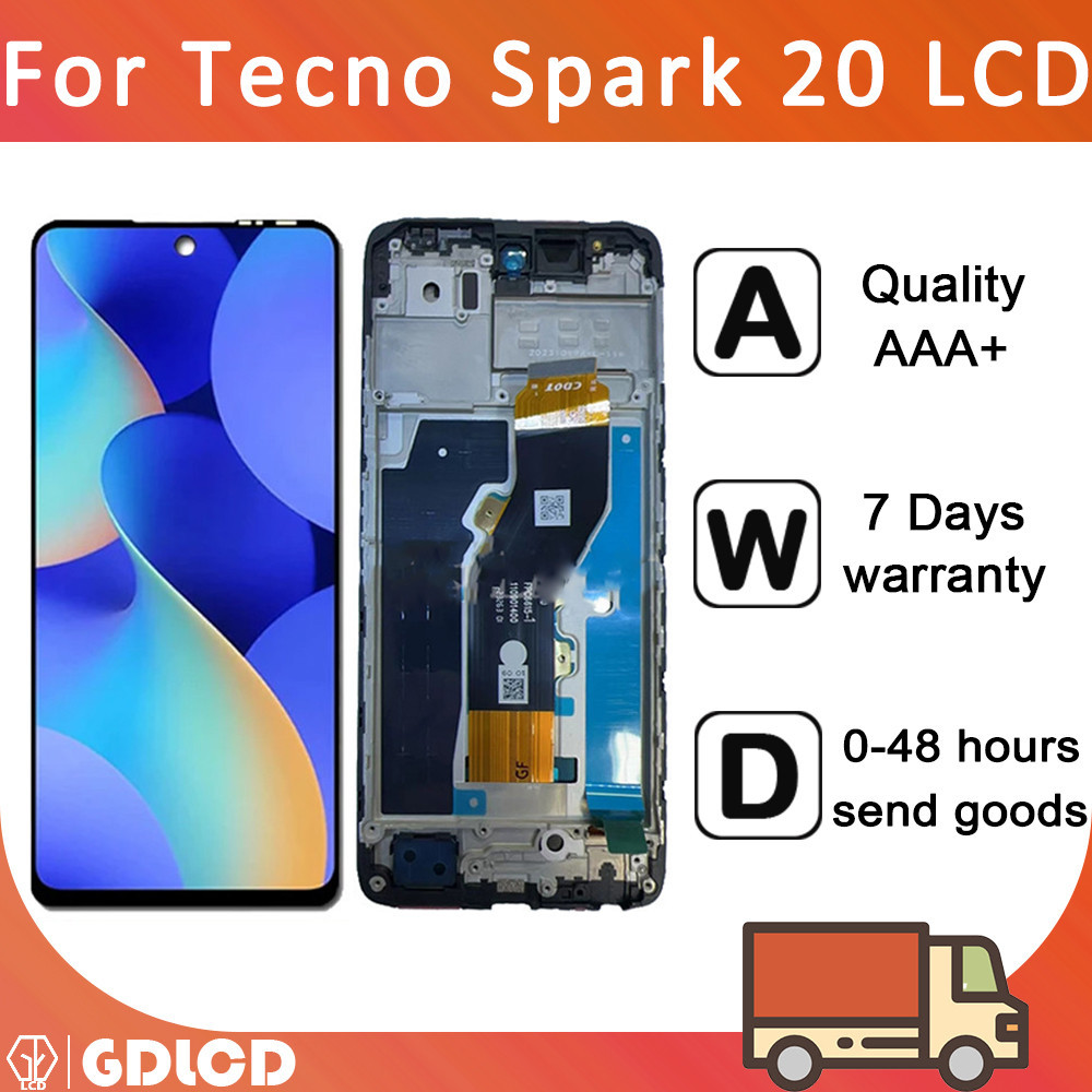 แผงหน้าจอสัมผัสดิจิทัล LCD พร้อมกรอบ สําหรับ Tecno Spark 20 KJ5 ...