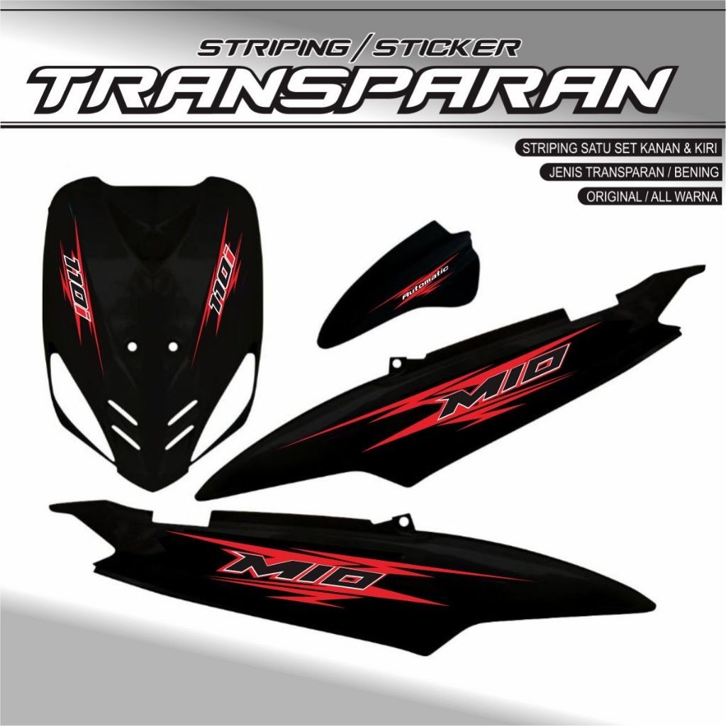 ใหม่ MOTIF TRANSPARENT STRIPING ALL MIO OLD / MIO SMILE MOTORCYCLE UV ...
