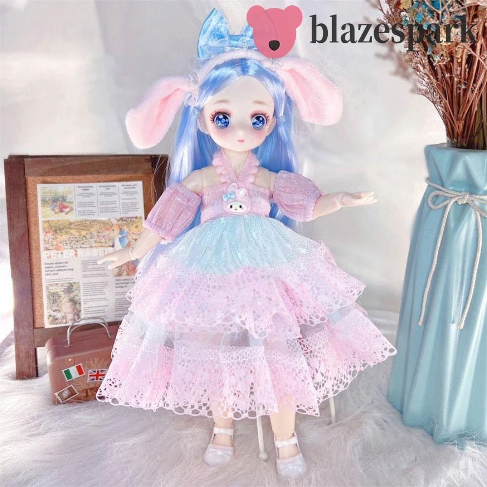 Blazespark 1/6 Bjd Lolita ชุดตุ๊กตา, 1/6 Bjd อะนิเมะ Face Lolita ชุดเจ้าหญิงตุ๊กตา, เปลี่ยนเสื้อ ...