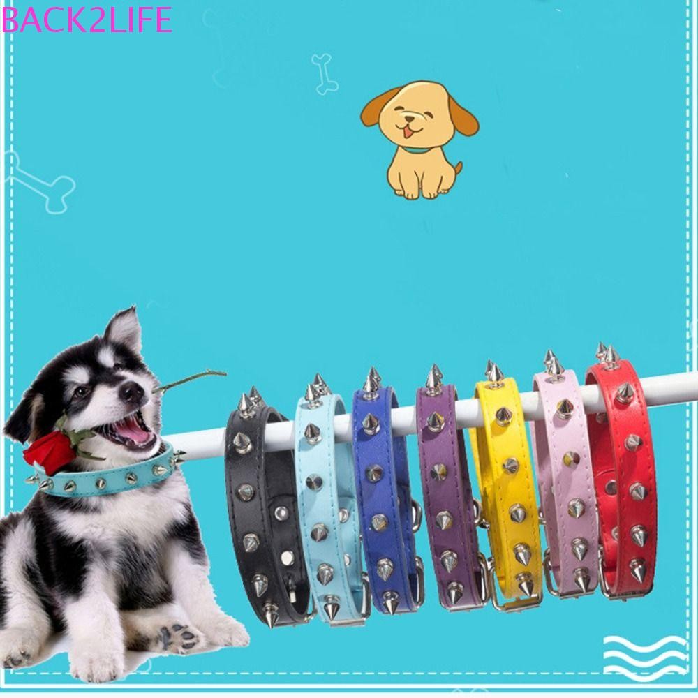 Back2life ปลอกคอสุนัขแมว, หนัง Cool Pet Spiked Studded Collars, สบาย ...