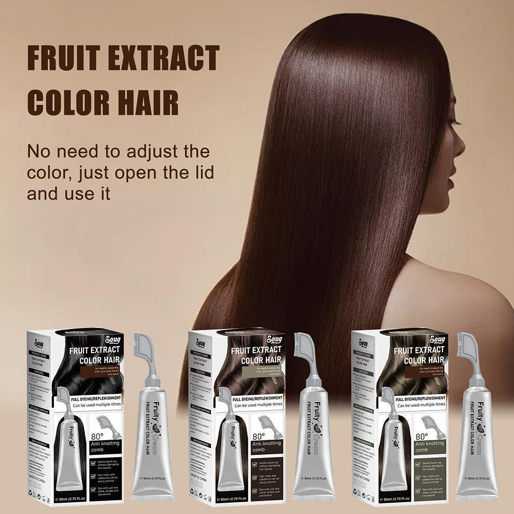 Sug Black & Brown Fruit Hair Dye Long-lasting Mild Coloring Dye Hair ...