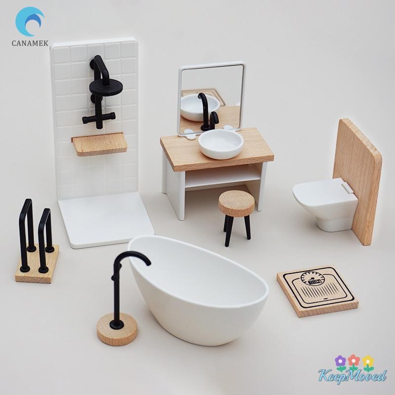Keepmoving 1/12 ตุ๊กตาจําลองอ่างล้างหน้าอ่างห้องน้ํารุ่นตุ๊กตาห้องน้ําตกแต่งตุ๊กตาบ้าน ...
