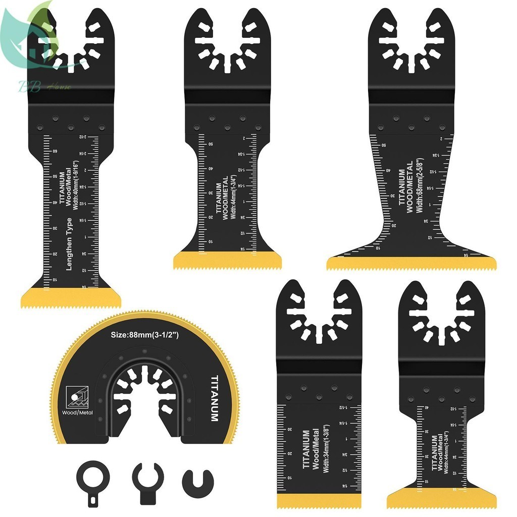 6 ชิ้น Oscillating ใบเลื่อย Bi-metal ไทเทเนียมเคลือบทนต่อการสึกหรอ ...