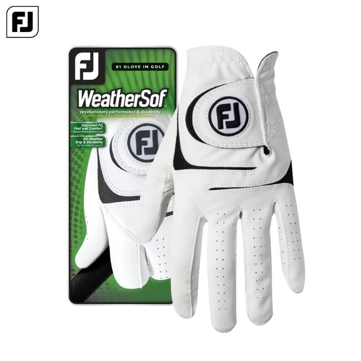 ถุงมือกอล์ฟFootjoy 1 ชิ้นถุงมือผู้ชาย FJ WeatherSof Golf Glove Single Pack สีขาว ถุงมือผู้ชาย ...
