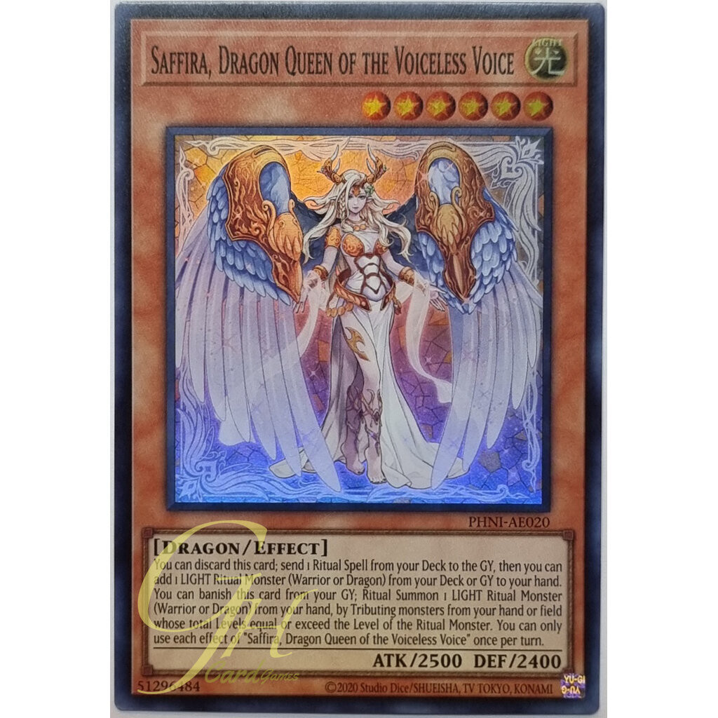 Yugioh [PHNI-AE020] Saffira, the Wise Silenforcer Queen (Super Rare ...