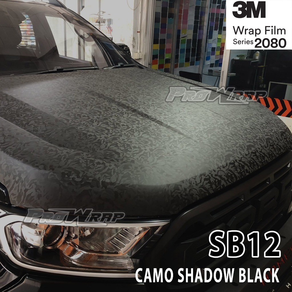 เสื้อมีลาย 3M Wrap Film series 2080 SB12 สติ๊กเกอร์ติดรถ ลายพรางสีดำ ...