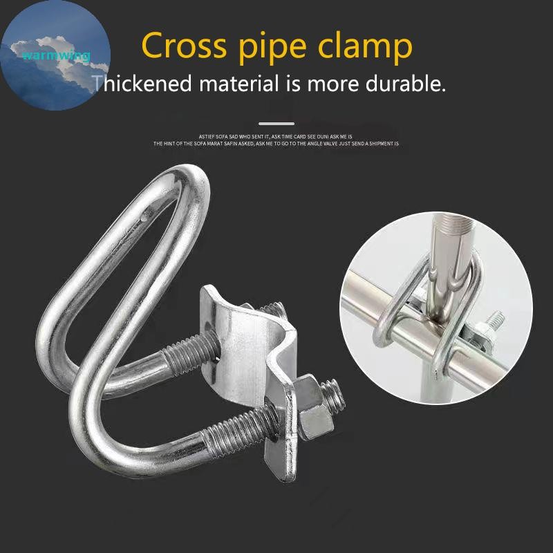 Warmwing 1 PC U Bolt 20 25 32 40 50 60 M8 สังกะสี Double U-Shaped Bolt Cross ท่อ Clamp สกรู ...