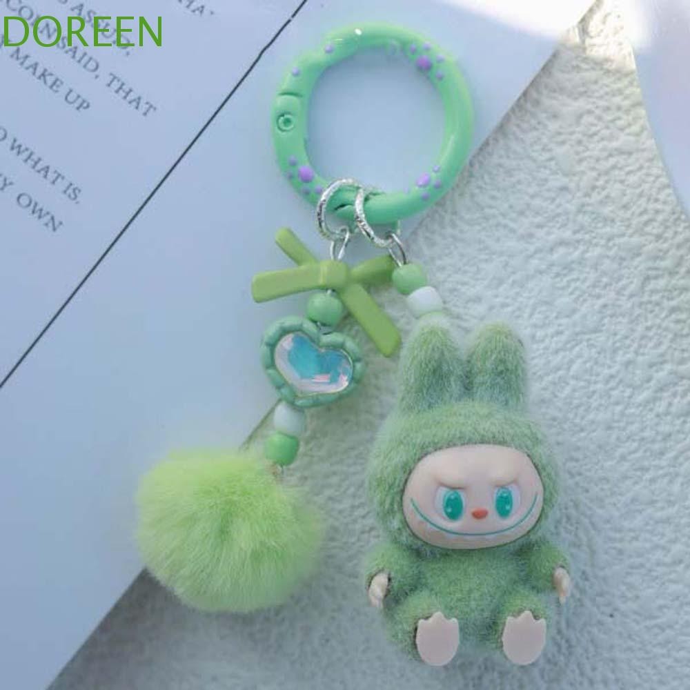 Doreen Lazy Yoga Labubu Doll, จี้ซิลิกาเจล Flocking Labubu Key Ring ...
