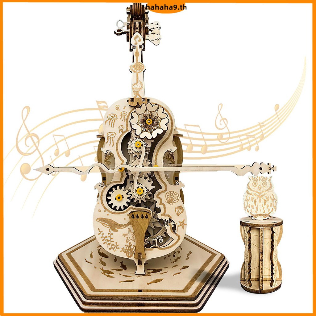 3d Cello ปริศนาไม้ Cello ชุดฐาน DIY Music Box Building Kit Creative 3D ...