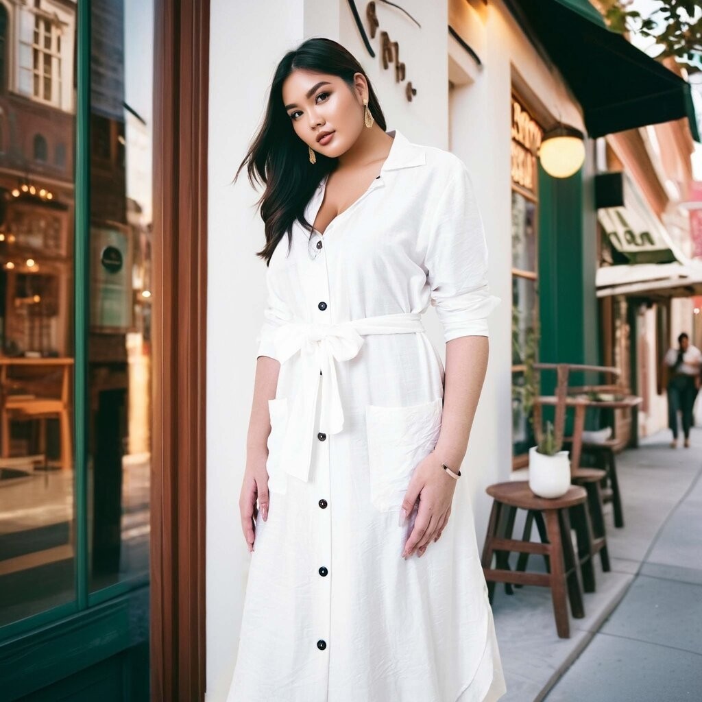 AL1001 Suit Dress เดรสเชิ้ตปกเสื้อสูท สาวอวบ Plus size Anna Lynn (อันนา ...