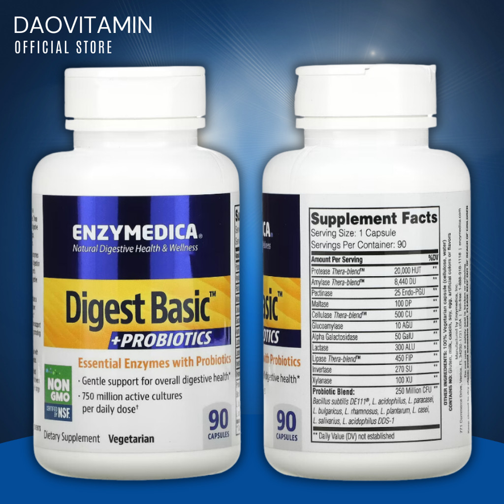 ลอตผลิตใหม่! Exp.09/2025, ส่งไว! Enzymedica, Digest Basic + Probiotics , 30-90 แคปซูล | Shopee ...