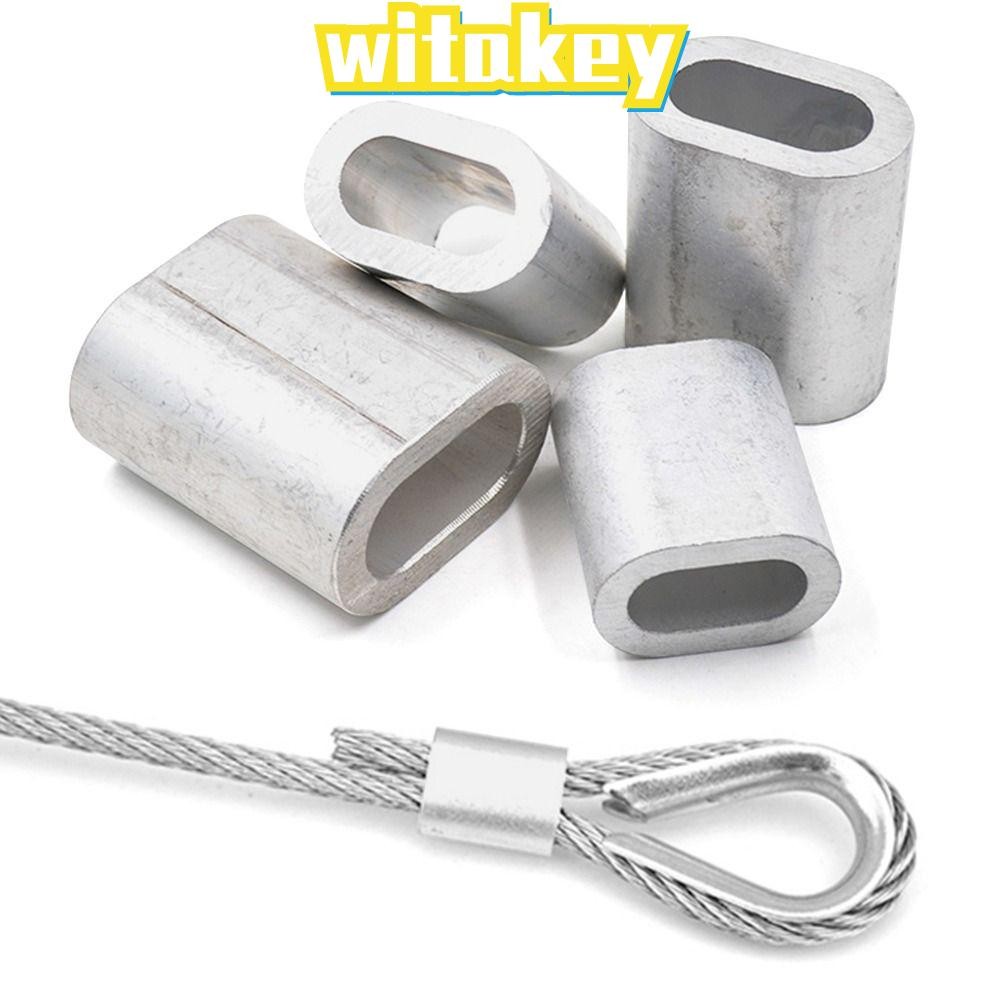 Witakey 10-50 ชิ้น Crimp Sleeve, Fixing คลิปรูปไข่สายคลิป,ฮาร์ดแวร์อลูมิเนียม M1 ถึง M12 ลวด ...