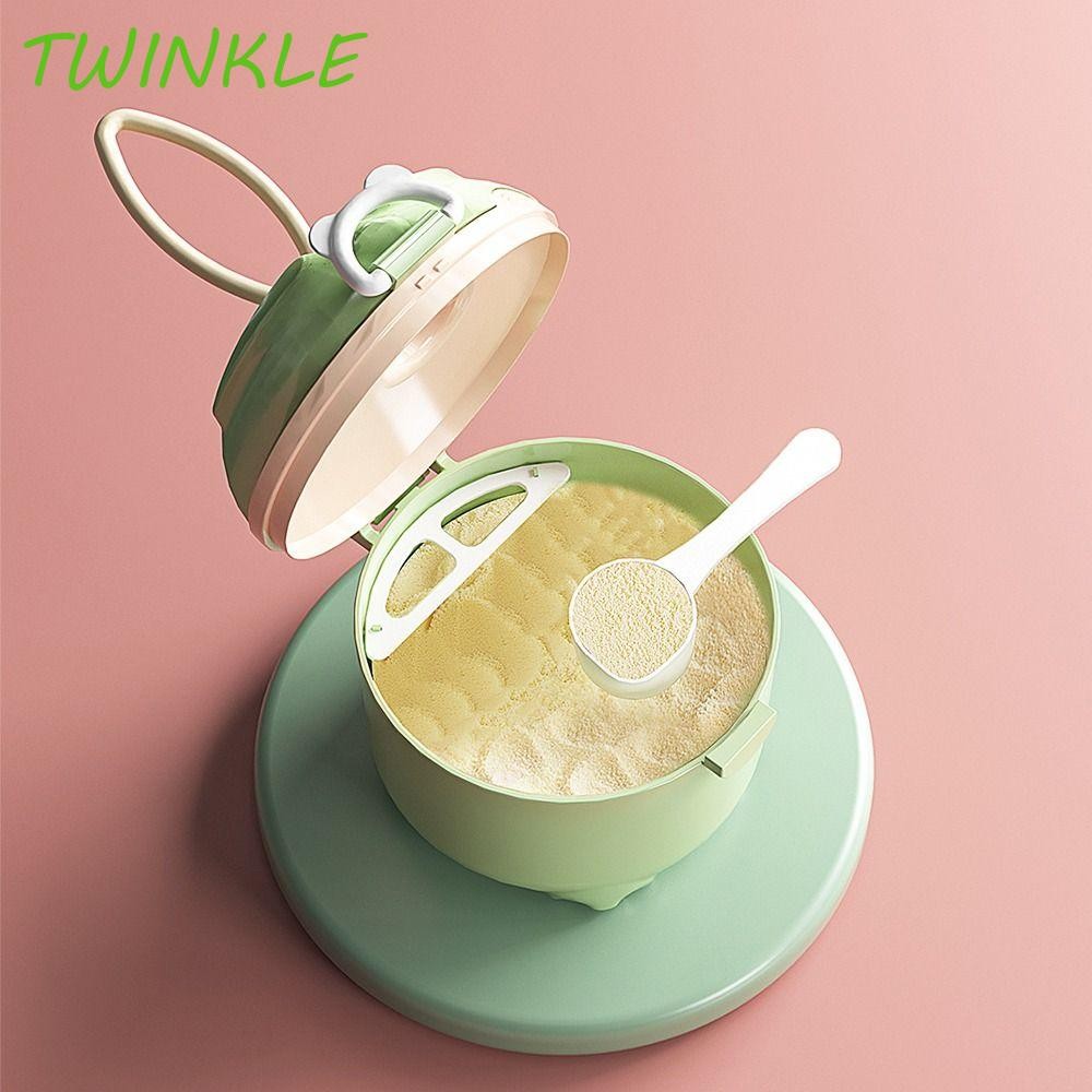Twinkle1 กล่องนมผงเด็กน่ารักกลางแจ้งกล่องอาหารกลางวันป้อนอาหารพร้อมช้อนนมผงสีลูกกวาดธัญพืชที่ ...