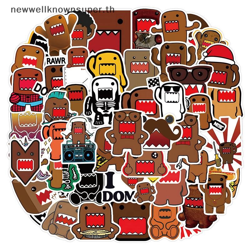 ใหม่ 50 ชิ้นกระเป๋าแล็ปท็อปสเก็ตบอร์ด Decals การ์ตูนน่ารัก Domo Kun สติ ...