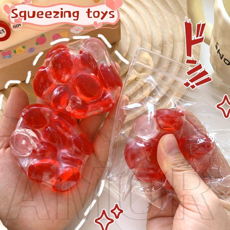 อัญมณีแดง Noisy Ball Pinch Toy - ของขวัญเซอร์ไพรส์สําหรับเพื่อนที่ดี ...