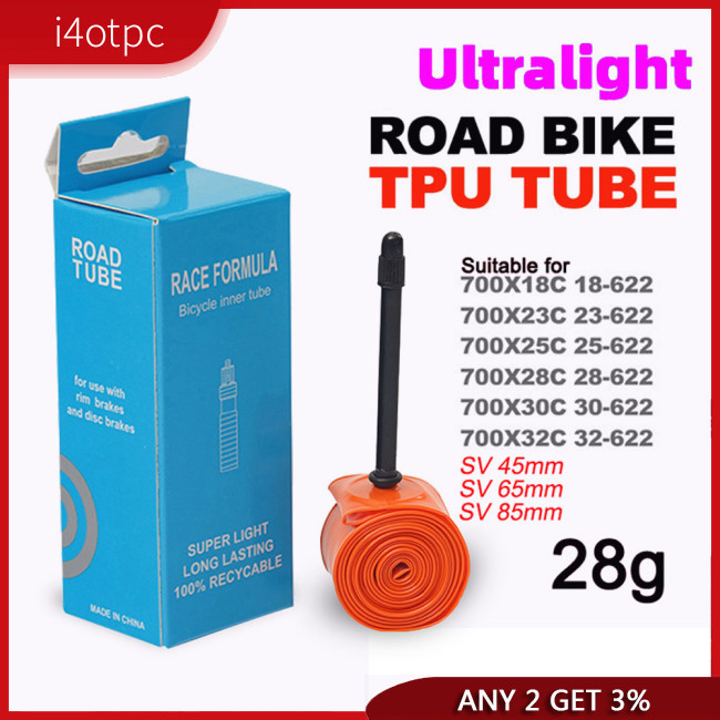 I4otpc 700c 45/65/85 มม. ยางในจักรยาน น้ําหนักเบา วาล์ว Presta อุปกรณ์เสริมจักรยานเสือหมอบ ...